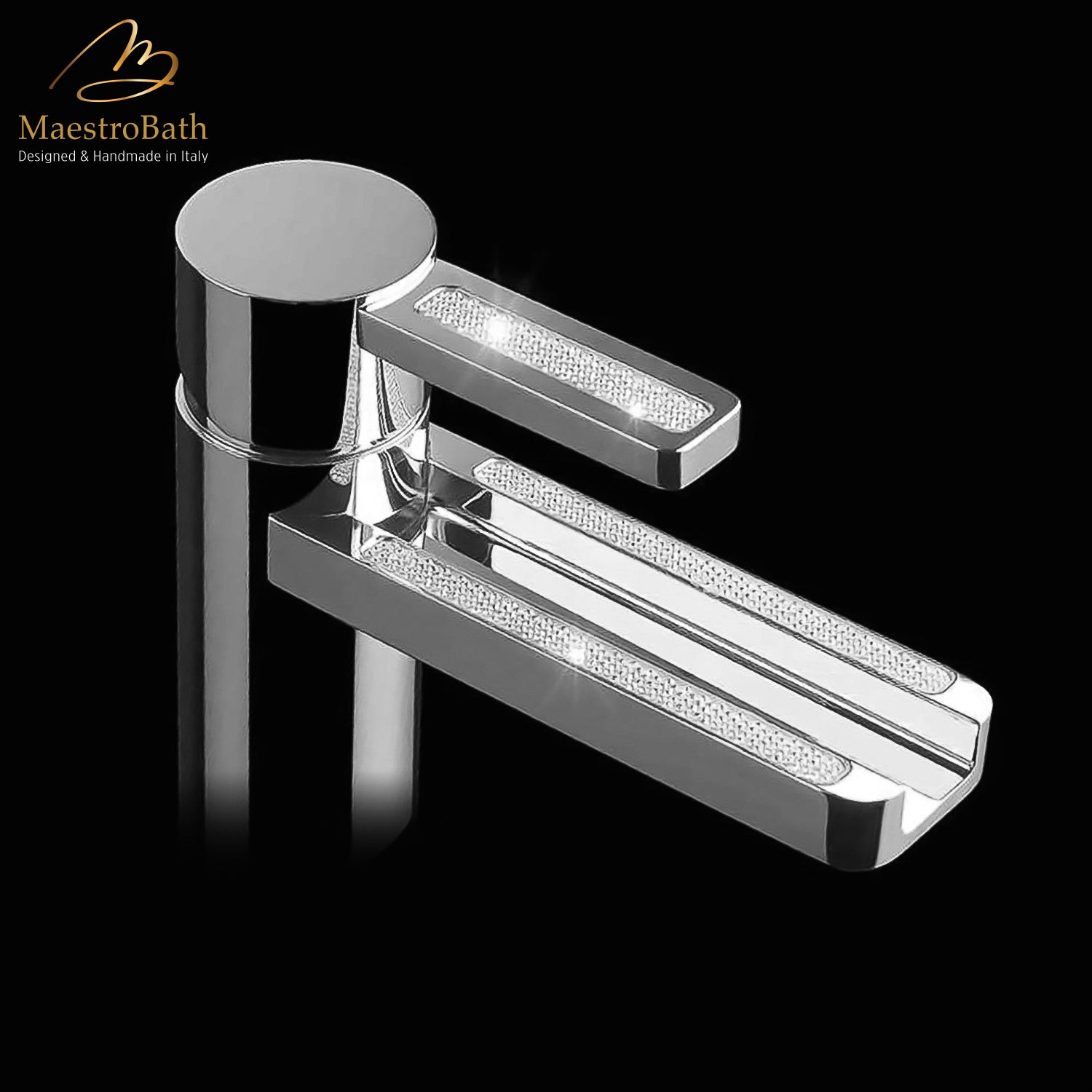 Luxury Italian Vessel Sink Faucet With Swarovski Crystals