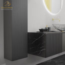 Cosmopolitan Luxury Wallmount Bathroom Vanity | Black Marquinia